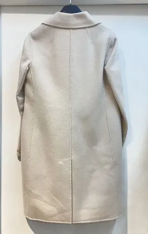 Max Mara Double-breasted Long Sleeve Coat - White