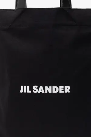 JIL SANDER Large Logo Printed Tote Bag - Black