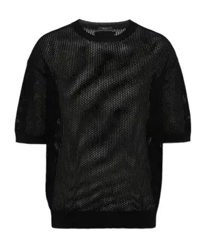Prada Short-sleeved Open-knit Top
