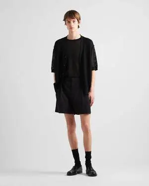 Prada Short-sleeved Open-knit Top