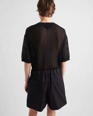 Prada Short-sleeved Open-knit Top