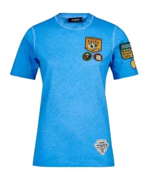 Dsquared2 Short Sleeve T-shirt With Embellished Patches