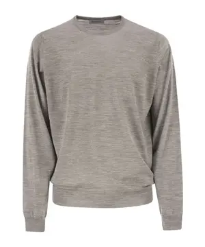 John Smedley Lundy Crew Neck Knitwear - Silver