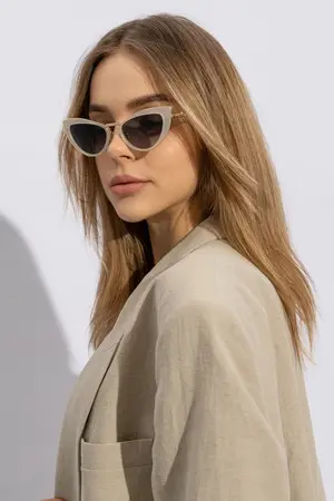 Valentino Garavani Studded Logo Cat Eye Sunglasses - Gray