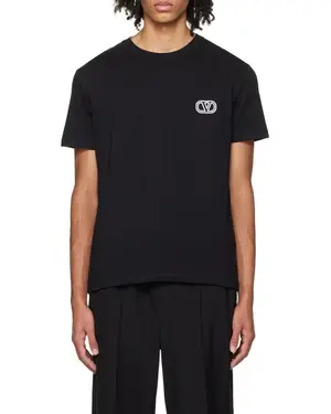 Valentino Garavani Logo Embroidered Crewneck T-shirt