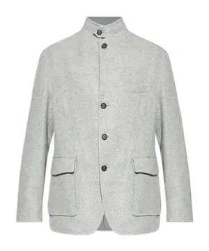 Eleventy Stand Collar Jacket - Gray