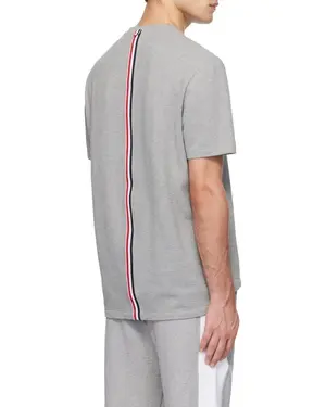 Thom Browne Rwb Striped Crewneck T-shirt - Light Gray