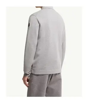 Moncler Wool Zip-up Cardigan With Leather Logo Details