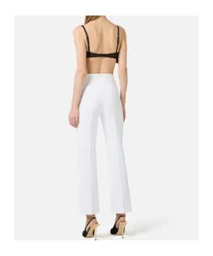 Elisabetta Franchi Slim Split-hem Pants With Logo Detail
