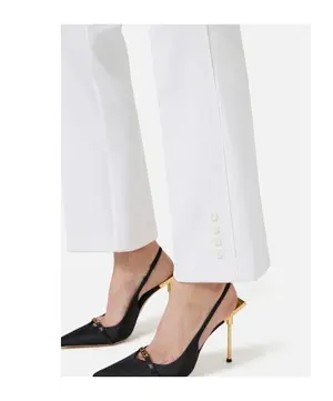 Elisabetta Franchi Slim Split-hem Pants With Logo Detail