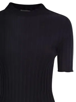 Peserico Short-sleeve Ribbed Turtleneck Sweater