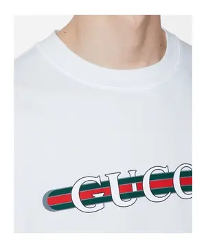Gucci Logo Printed Jersey T-shirt - White