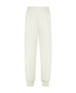 Fendi Fleece Trousers With Side Stripe Detail - White