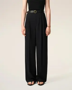 AMI Paris High Waist Wide Leg Trousers
