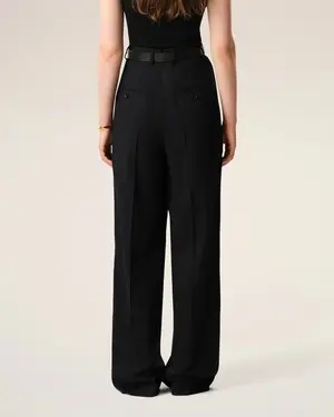 AMI Paris High Waist Wide Leg Trousers