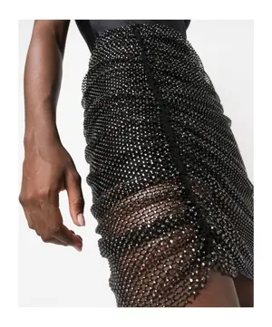 Giuseppe Di Morabito Rhinestone Embellished Mesh Mini Skirt