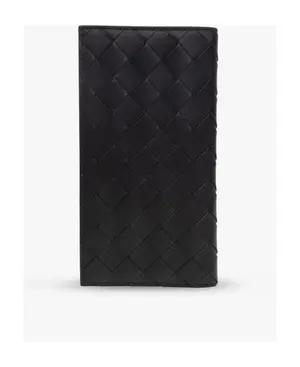 Bottega Veneta Intrecciato Slim Long Wallet - Black