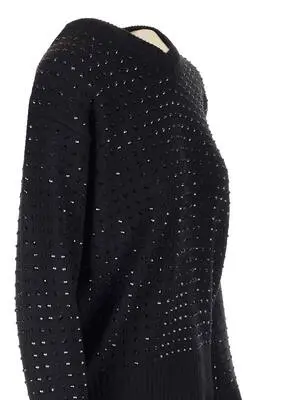 Sportmax Embellished V-neck Jumper - Black
