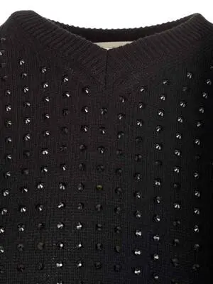 Sportmax Embellished V-neck Jumper - Black