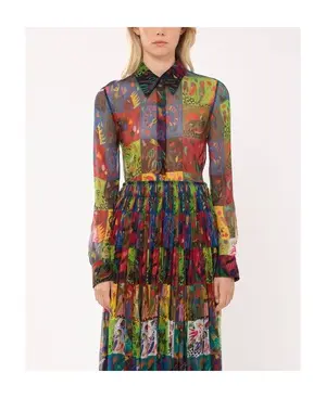 Chloé Graphic Print Long-sleeved Shirt - Multicolor