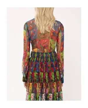 Chloé Graphic Print Long-sleeved Shirt - Multicolor
