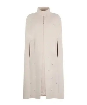 Peserico Embellished Straight Hem Cape