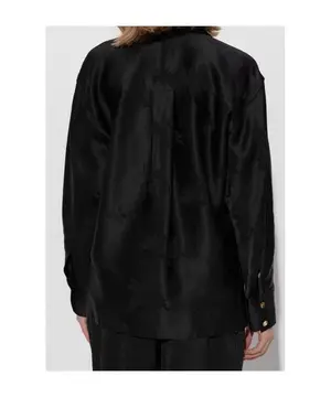 GANNI Floral Jacquard Long Sleeve Shirt