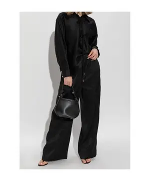 GANNI Floral Jacquard Long Sleeve Shirt