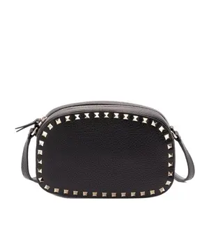 Valentino Garavani Rockstud Zip-up Shoulder Bag - Black