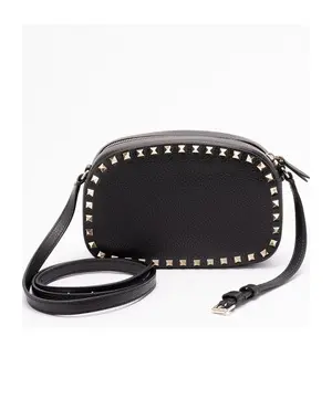 Valentino Garavani Rockstud Zip-up Shoulder Bag - Black