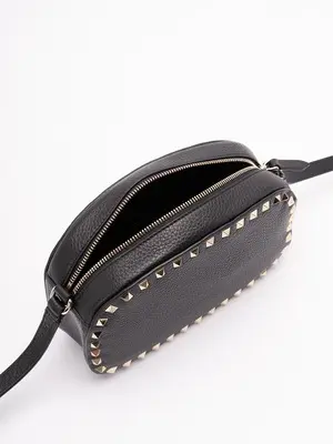 Valentino Garavani Rockstud Zip-up Shoulder Bag - Black