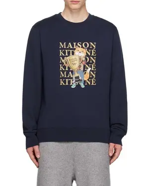 Maison Kitsuné Fox Champion Printed Crewneck Sweatshirt