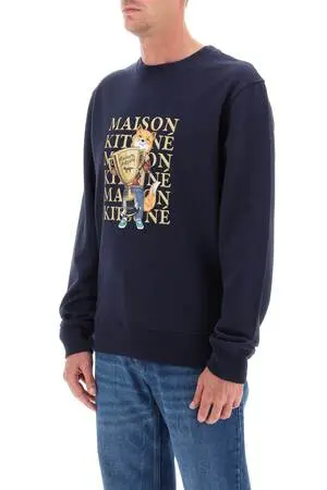 Maison Kitsuné Fox Champion Printed Crewneck Sweatshirt