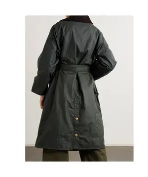 Barbour Belted Press-stud Buttoned Coat - Black