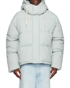 AMI Paris Logo-patch Padded Hooded Jacket - Green