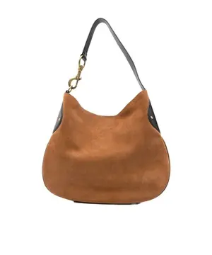 Mulberry Logo Embossed Shoulder Bag - Brown