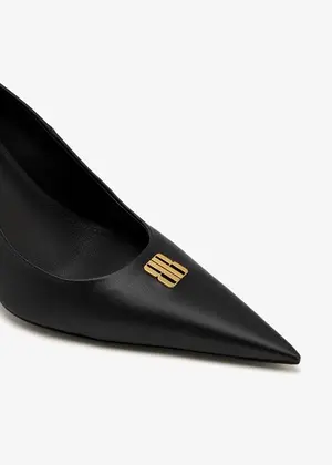 Balenciaga Logo Plaque Pointed-toe Pumps