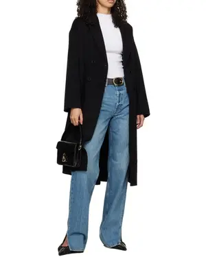 ANINE BING V-neck Double-breasted Coat - Black