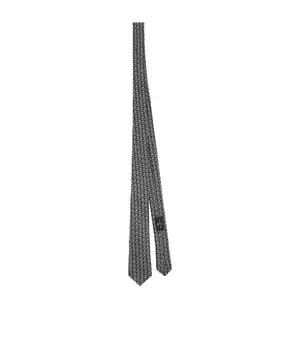 Etro Logo-jacquard Silk Neck Tie - Black