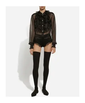Dolce & Gabbana Ruffle Detailed Shirt - Black