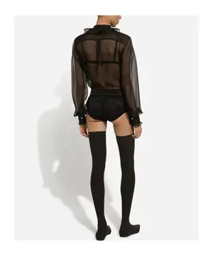 Dolce & Gabbana Ruffle Detailed Shirt - Black