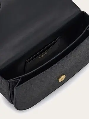 FERRAGAMO Double Gancini Mini Crossbody Bag - Black