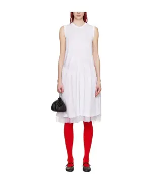Comme Des Garçons Round Neck Sleeveless Ruffled Dress