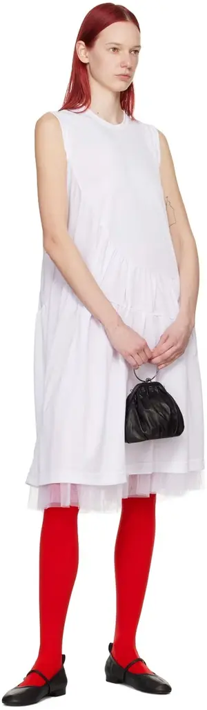 Comme Des Garçons Round Neck Sleeveless Ruffled Dress