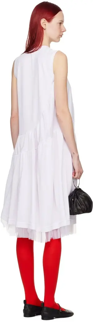 Comme Des Garçons Round Neck Sleeveless Ruffled Dress