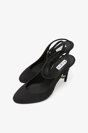 Alaïa Round Toe High Heel Pumps With Ankle Strap