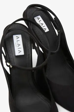 Alaïa Round Toe High Heel Pumps With Ankle Strap