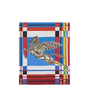 Etro Logo Detailed Color-block Blanket - Multicolor