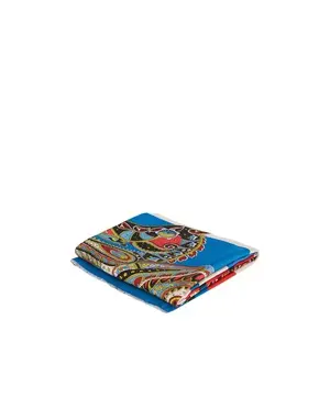 Etro Logo Detailed Color-block Blanket