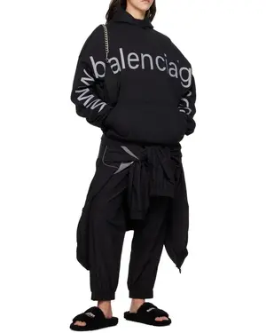 Balenciaga Logo Printed Oversized Hoodie